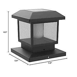 Glintoper 2 Pack Solar Fence Post Lights Outdoor, Solar Powered Post Cap Lights, High Brightness SMD LED Decorative Lighting Waterproof for 4x4, 5x5 or 6x6 Wood Posts, Patio Yard Landscape Decor