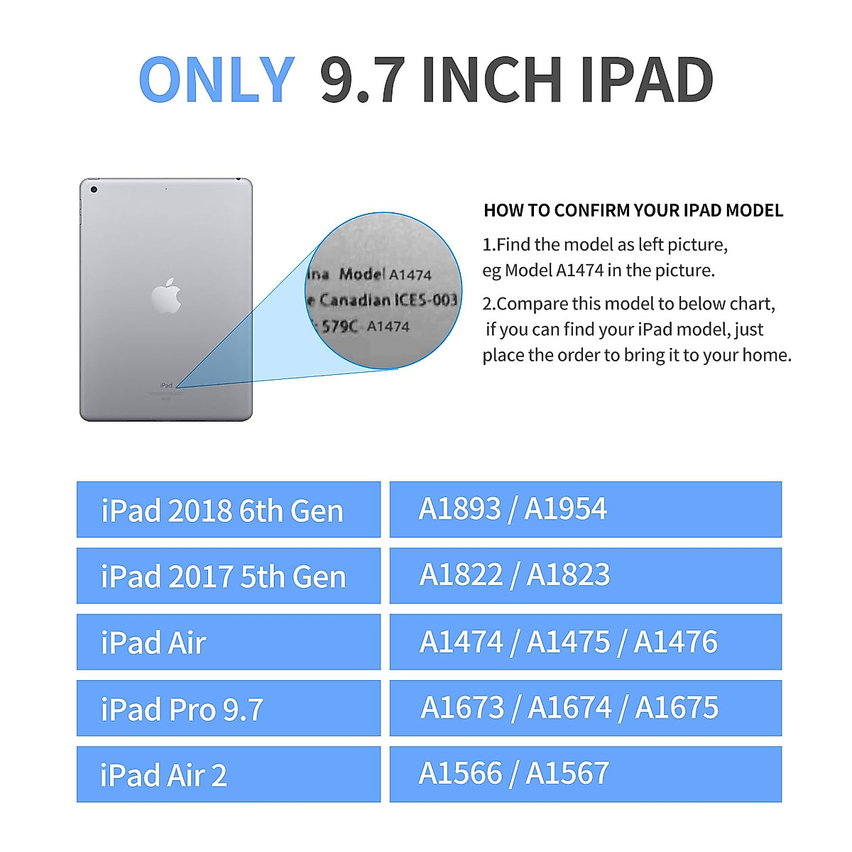 NOKBABO iPad Keyboard Case for iPad Pro 9.7 inch, 2018 iPad 6th Gen, 2017 iPad 5th Gen, iPad Air 2 & 1 case with Keyboard, 130° Smart Folio Hard Back Cover, Ultra Slim, Auto Wake and Sleep - Rose Gold