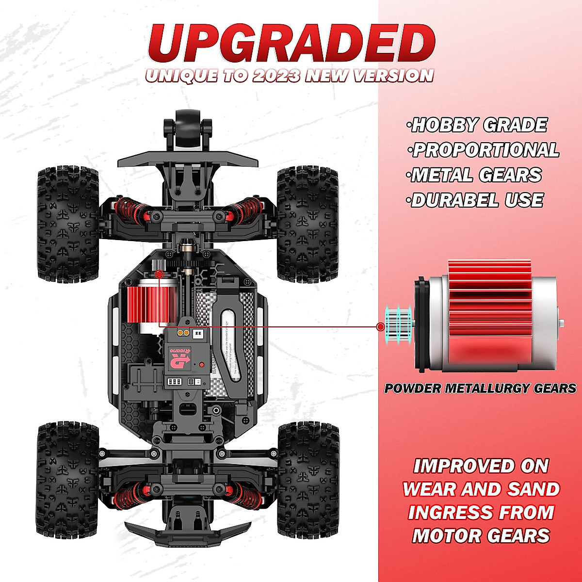 RIAARIO 1:18 All Terrain RC Car, 36 KPH High Speed Remote Control Car with 2.4 GHz Remote Control, 4WD Electric Vehicle Off-Road Truck, 4X4 Waterproof RC Trucks with 2 Rechargeable Batteries