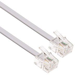 Keple RJ11 Cable ADSL 10ft Extension Lead Phone Cord Telephone Plug High Speed Xfinity Internet Broadband Male to Male Router and Modem to RJ11 Phone Socket, Microfilter, Landline Wire (White)