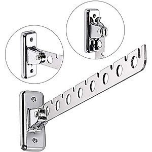 YWMXDZ Wall Mounted Drying Rack, Hook with Swivel Arm, Foldable Drying Rack, Usedfor Closet Organization, Bathroom, Bedroom, Laundry Room (Two Pieces) (Silver) HZF920WNC