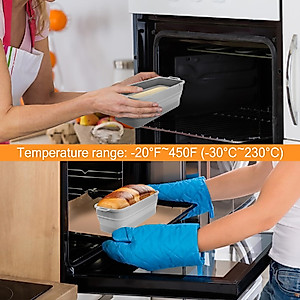 Silicone Bread Loaf Pan, 2 Pack Mini Loaf Pans for Baking Bread, Non-Stick Silicone Baking Mold Easy Release for Homemade Breads, Cakes, Quiche Omelets, Meatloaf -8.2” X 3.3” X 2.7” (Grey+Black)