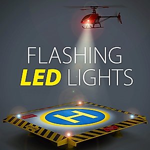 Eagle Pro Remote Control Helicopter Landing Pad - Complete Edition - Flashing LED Lights Installed - Suitable for RC Helicopters, Quadcopters, Drones, Syma Helicopters