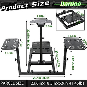 Dardoo Flight Racing Game Simulator Cockpit Mount Fit for Logitech/Thrustmaster/Hotas Warthog G25 G27 G29 G920, Adjustable Sim Flight Cockpit,Not Included Wheels,Pedals,Throttle & Joystick