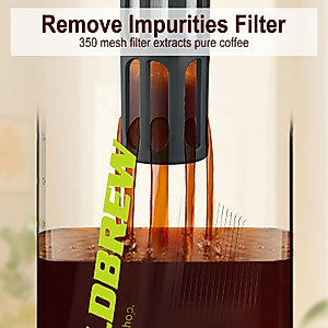 Cold Brew Coffee Maker, 68oz Iced Coffee Pitcher with Filter, 2 Pour Spout Lids for Ice Coffee Tea, Airtight & Leak-Proof Coffee Barrel(Pink)