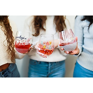 Pearhead Bday Babe Wine Glass, Birthday Party Favor, Birthday Party Accessory, Birthday Celebration Supplies, Great Gift Ideas for Her,15 oz.