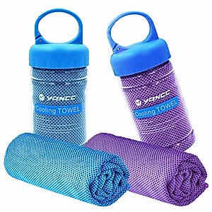 YQXCC 2 Pack Cooling Towel (47"x12") Ice Towel for Neck, Soft Breathable Chilly Towel, Microfiber Cool Towel for Yoga, Golf, Gym, Camping, Running, Workout & More Activities