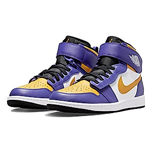 Nike Men's Air Jordan 1 Hi Flyease Sneakers, Dark Concord/Taxi-White-Black, 11