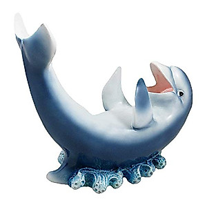 Home 'n Gifts Drinking Dolphin Wine Bottle Holder Statue for Tropical Kitchen or Beach Bar Decor Sculptures and Wine Racks