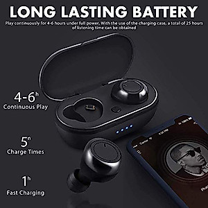 Bluetooth Headset, 5.0 Wireless Headset with 24 Hours of Battery Life, in-Ear Earbuds IP7 Waterproof Headset, Enhanced bass, Bluetooth Sports Headset with high-Definition Microphone, LED Display