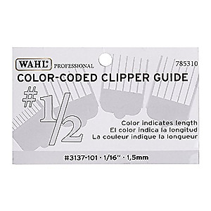 Wahl Professional Color Coded Comb Attachment #3137-101 - Grey #1/2 - 1/16" (1.5mm) - Great for Professional Stylists and Barbers