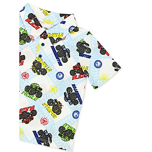 Blaze and The Monster Machines Boys Toddler Collared Short Sleeve Polo Tee Shirt (4T, White)