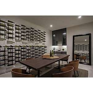 VintageView W Series - Presentation Row Wall Mounted Wine Rack (9 Bottles, Satin Black) Stylish Modern Wine Storage with Label Forward Design