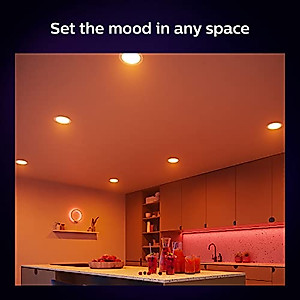 Philips Hue Slim Downlight, White & color Light (Bluetooth Compatible), Voice Control with Alexa, Apple HomeKit & Google Assistant, 6-Pack