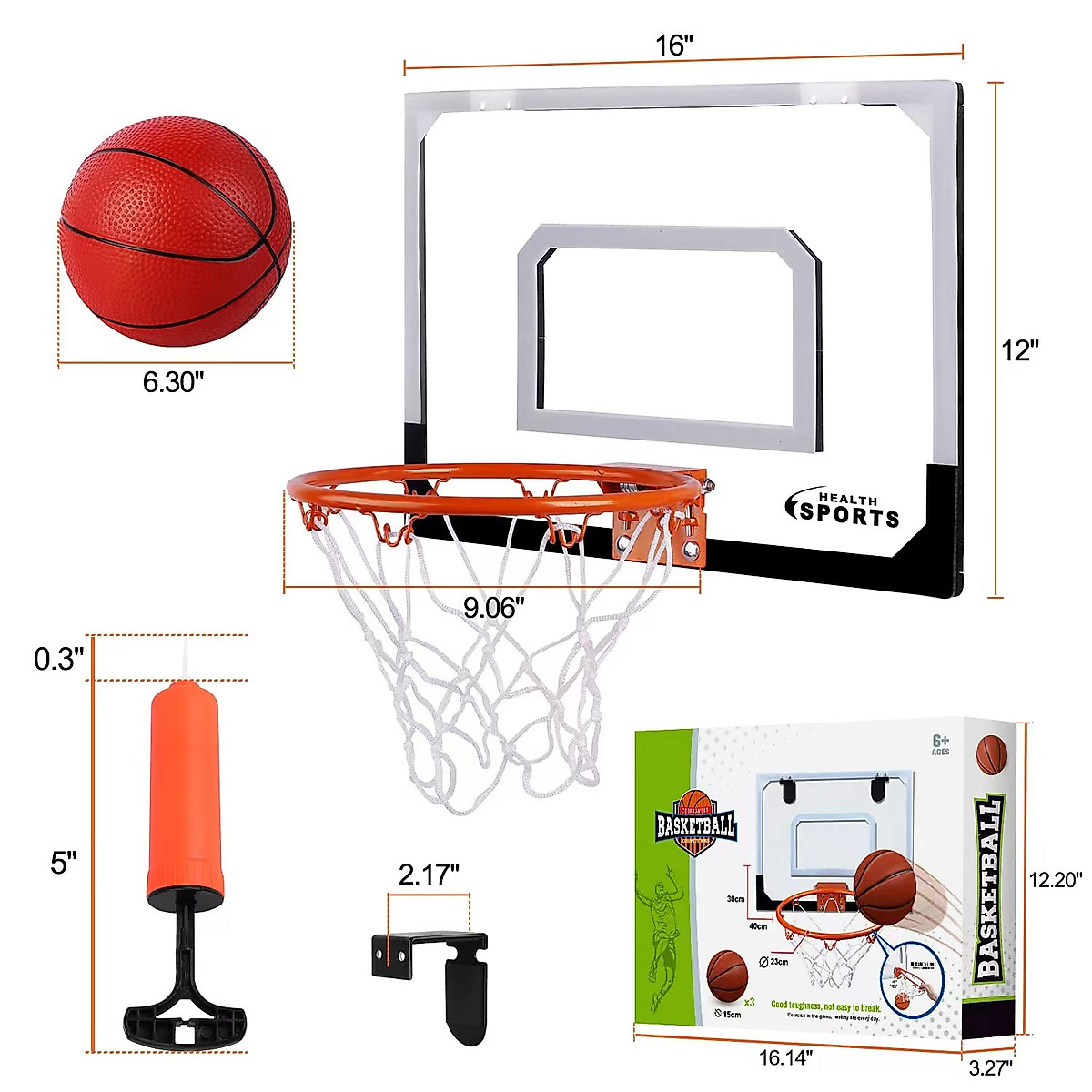 YIFUHH Indoor Basketball Hoop for Kids with Electronic Scoreboard and Sounds Mini Basketball Hoop Set with 3 Balls for Door & Wall for Adults Boys Teens 3 4 5 6 7 8 9 10 11 12