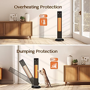 1500W Hanging Yard Heater，Ceiling heater,Hanging patio heater， courtyard electric heater, infrared heater, ceiling electric heater 3S Fast Heating,Great Room, Garage，Ceiling Mount