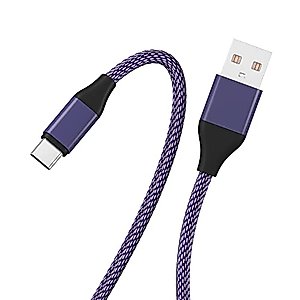 6FT 3A Fast USB C Charging Cord 2Pack Compatible with Amazon Fire 9th 10th 11th 12th Generation Tablet,New Fire HD 8 HD10 8Plus Tablet and Kids Edition 2019 2020 2021 Fire 72022- Purple