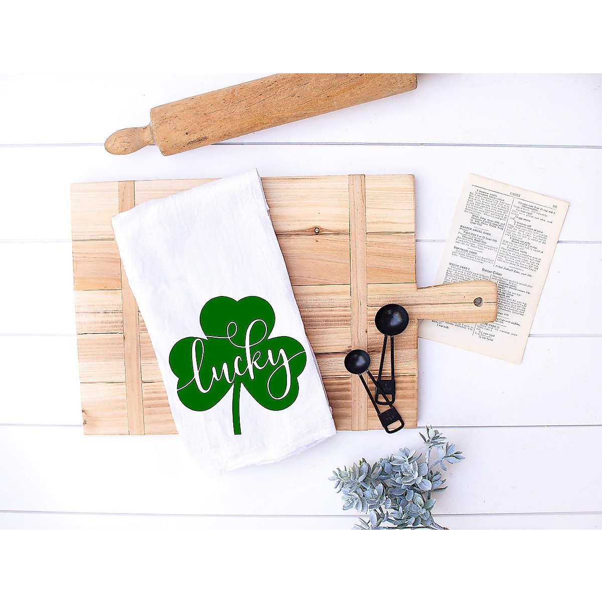 Handmade St Patricks Day Kitchen Towels - Luck of the Irish - 100% Cotton St Patricks Day Dish Towels for Kitchen-Bathroom - 28x29 Inch Perfect Housewarming Gifts for Seasonal-Irish Home Decorations