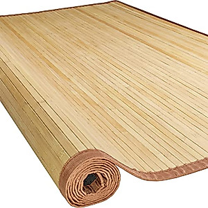 Bamboo Area Rug - 5x8 Bamboo Outdoor Rug All in One: Bamboo Rugs for Living Room, Outdoor Patio Rug, Kitchen Rug, Outdoor Carpet, Bamboo Rug for Entryway, Room Rug - Bamboo Floor Mat Large Light Brown