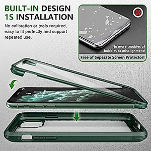 Diaclara Compatible with iPhone 11 Pro Max Case with Built-in Tempered Glass Screen Protector [9H Hardness] [Heavy Duty Drop Protection] Full Body Cover Rugged Clear Bumper Case for iPhone 11 promax