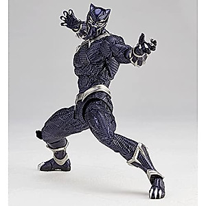 Kaiyodo Figurecomplex Amazing Yamaguchi Black Panther, Approx. 6.7 inches (170 mm), ABS & PVC Painted Action Figure, Revoltech