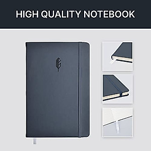 The Scribes | Hardcover Notebook Journal for Writing with Elastic Closure and Bookmark Ribbon | Made with PU Leather | Soft & Sturdy Cover | 100 GSM Recycled Paper | 6’’ x 9’’ Thick Paper Dotted Journal for Men Women Work | 160 Pages | (Blue, Dotted)