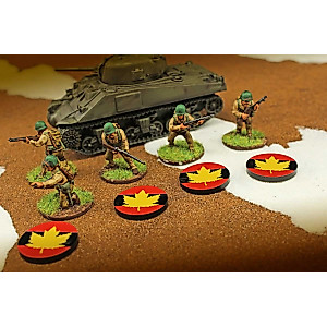 LITKO World War Two Miniature Wargames 25mm National Faction Token | Country Game Pieces Compatible with Bolt Action (10) (Canadian Commonwealth)