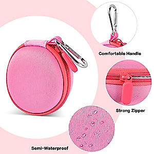 Case Compatible with Tamagotchi Pix/for Tamagotchi On Virtual Pet, Portable Mini Toy Carrying Storage Bag Cover with Accessories Mesh Pocket (Pink)