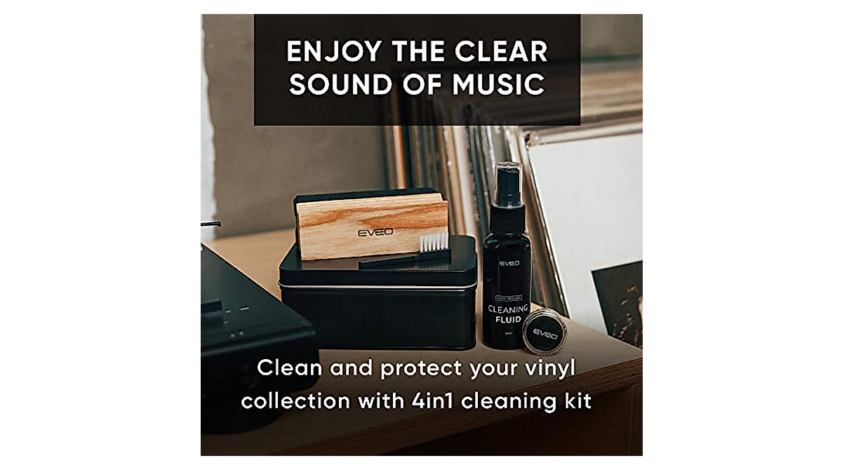 EVEO Premium Vinyl Record Cleaner Kit - 4-in-1 Record Cleaning Set