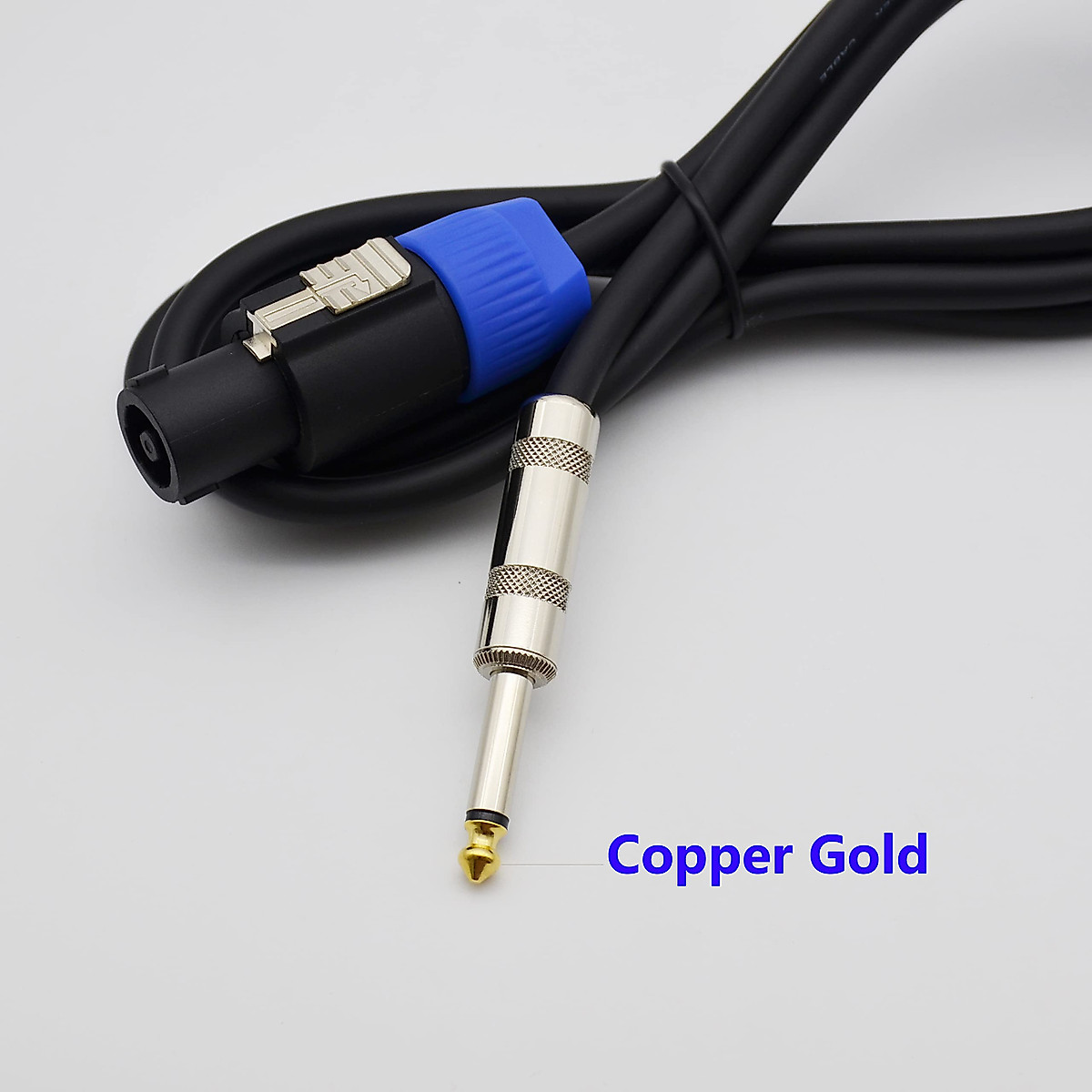 SbE-rsyun 10 ft Speaker Cable 12 Gauge Wire 2 Conductor Speakon with Twist Lock to 1 4 Inch TS Male Compatible with PA DJ Home Audio