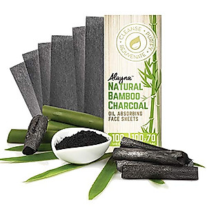 Oil Blotting Sheets for Face Natural Bamboo Charcoal Blotting Paper for Oily Skin Oil Absorbing Tissues Beauty Blotters Remove Excess Shine Organic Blot Papers For Make UpFacial & Skin Care 3 Pack