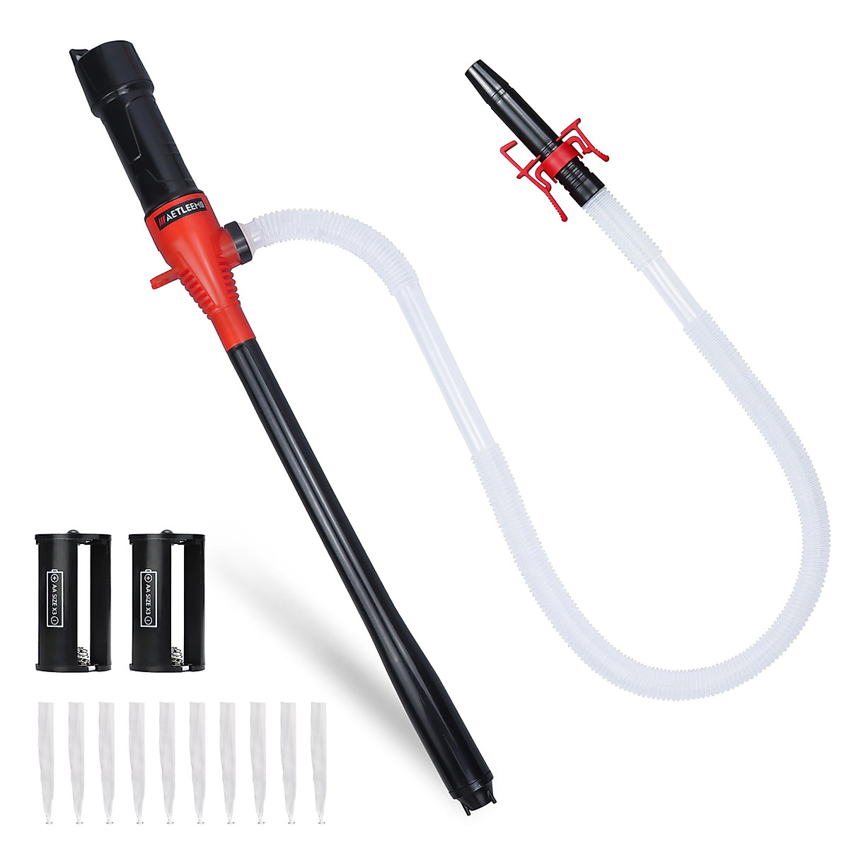 Portable Power Battery Pump, Water&Fuel Transfer Pump Up to 2.2 GPM, Battery Operated Siphon Liquid Extractor, 35.4 in Hose for Gasoline Diesel Oil Fish Tank