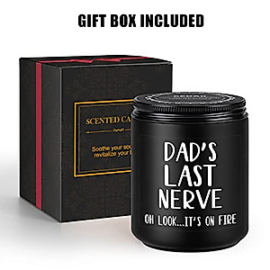 Miracu Manly Candles for Dad - Dads Last Nerve - Funny Dad Gifts, Dad Birthday Gifts from Daughter, Son - Relaxation, Fathers Day Relaxing Gifts for Dad, Father, Best Dad, Daddy - Bday Gifts for Dad