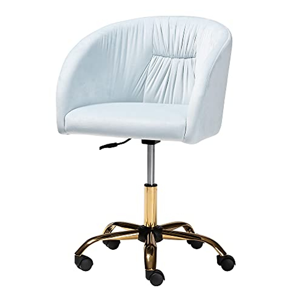 Baxton Studio Ravenna Office Chair, One Size, Aqua/Gold