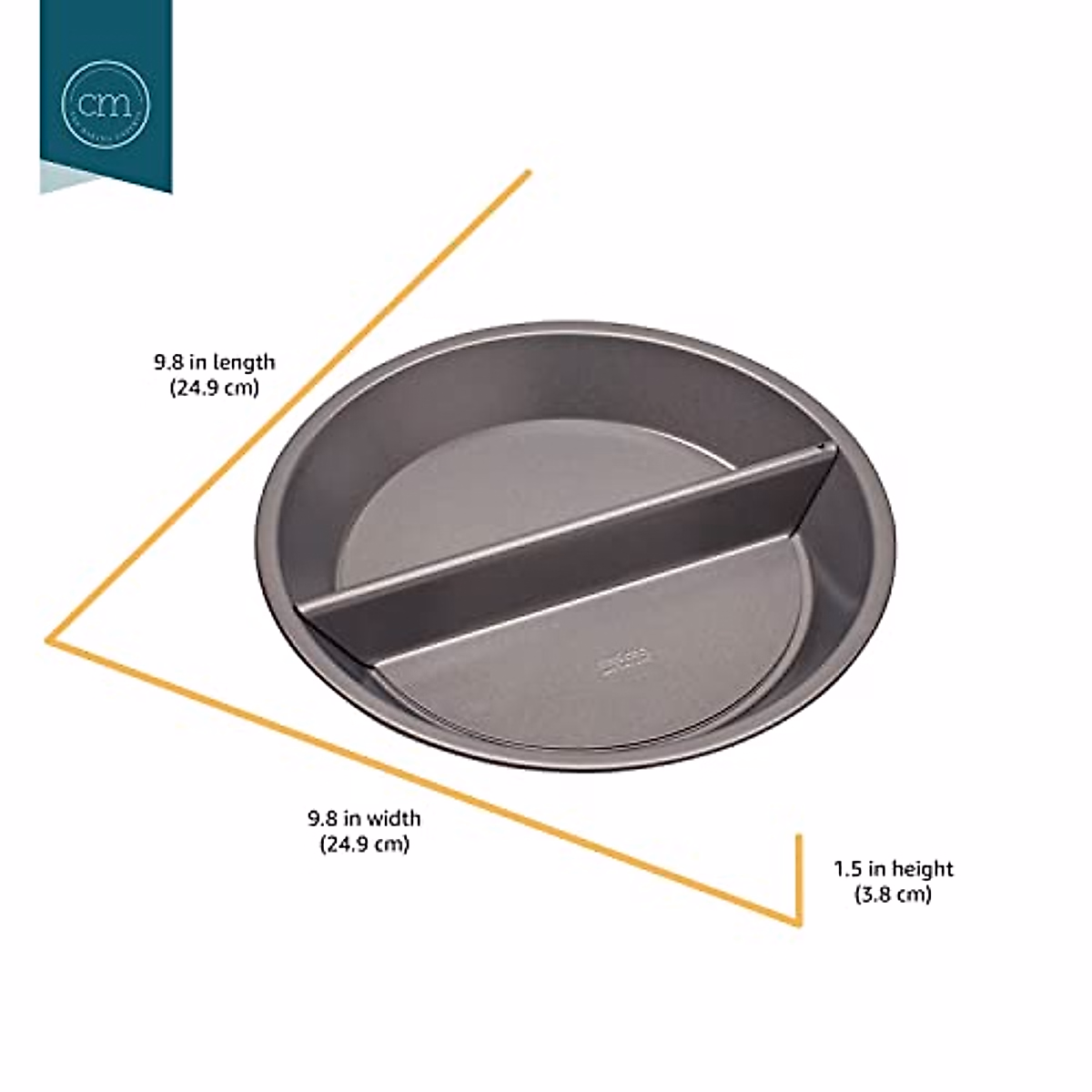 Chicago Metallic Professional Non-Stick Split Decision Pie Pan, 9-Inch, Gray