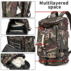 FUNYAGO Outdoor Waterproof Backpack Hiking, Fishing, Camping Large Capacity Multifunctional Backpack, Suitable for Both Men and Women (Camouflage)…