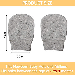 6 Pairs Anti-Scratch Cotton Mittens for 3-9 Month Baby Girls and Boys