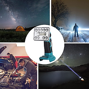 1000LM LED Work Light for Makita 18V LXT lithium battery, 9w Floodlight for Camping, Car Repairing, Emergency and Job Site Lighting, Rechargeable Led Flashlight Tools for Men