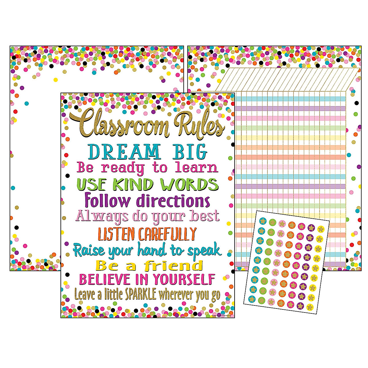 Teacher Created Resources Confetti Classroom Essentials Chart Pack (6881)