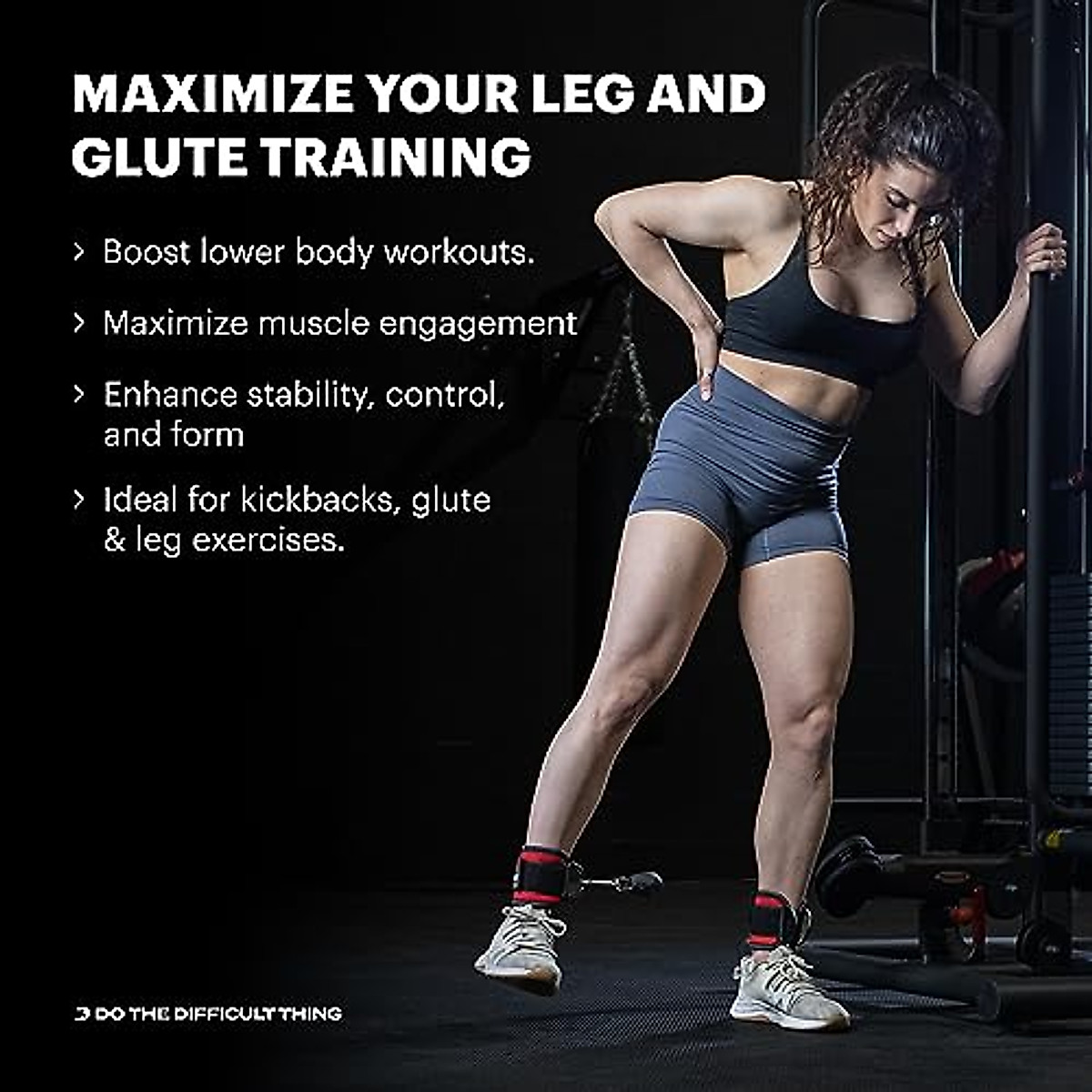 DMoose Ankle Strap for Cable Machine Attachments - Gym Ankle Cuff for Kickbacks, Glute Workouts, Leg Extensions, Curls, Booty Hip Abductors Exercise for Men Women