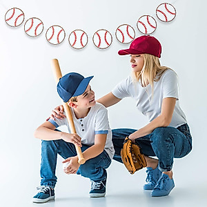 4 Pieces Baseball Banner Baseball Paper Garland for Sports Theme Party Decorations Baby Shower Birthday Photo Prop