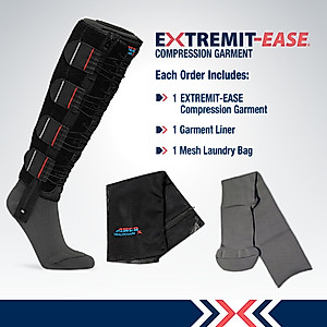 EXTREMIT-EASE Compression Garment 30-50 mmHg Lower Leg Compression Wrap - Ideal for Mild to Moderate Lymphedema Swelling, Venous Insufficiency, and Post-Op Edema - Large, Regular, Black
