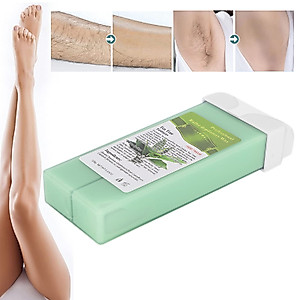 Roll-On Wax Cartridge for Hair Removal 100g Roller Depilatory Wax for Body Legs Arms Armpit Bikini Hair Removal Professional or Home Uses(Tea Tree)