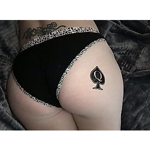 6 Sheet Temporary Tattoo Set QoS, BBC ONLY, I Love BBC 38 Total Tattoos Queen of Spades