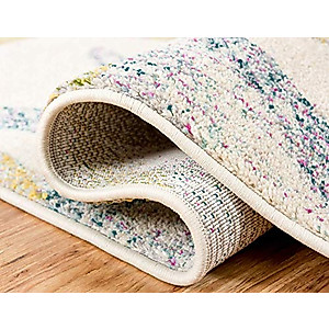 Unique Loom Positano Collection Coastal Modern Light Colors Starfish Beige Runner Rug (3' x 10')