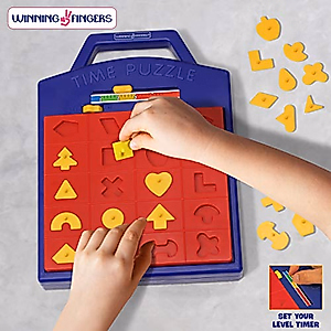 Winning Fingers Shape Toy Puzzle Game – Pop Up Board Game with Shape Puzzles - Two Players Concentration Games Puzzle Board Matching Game - Educational Toy for Kids 3 Years and Older