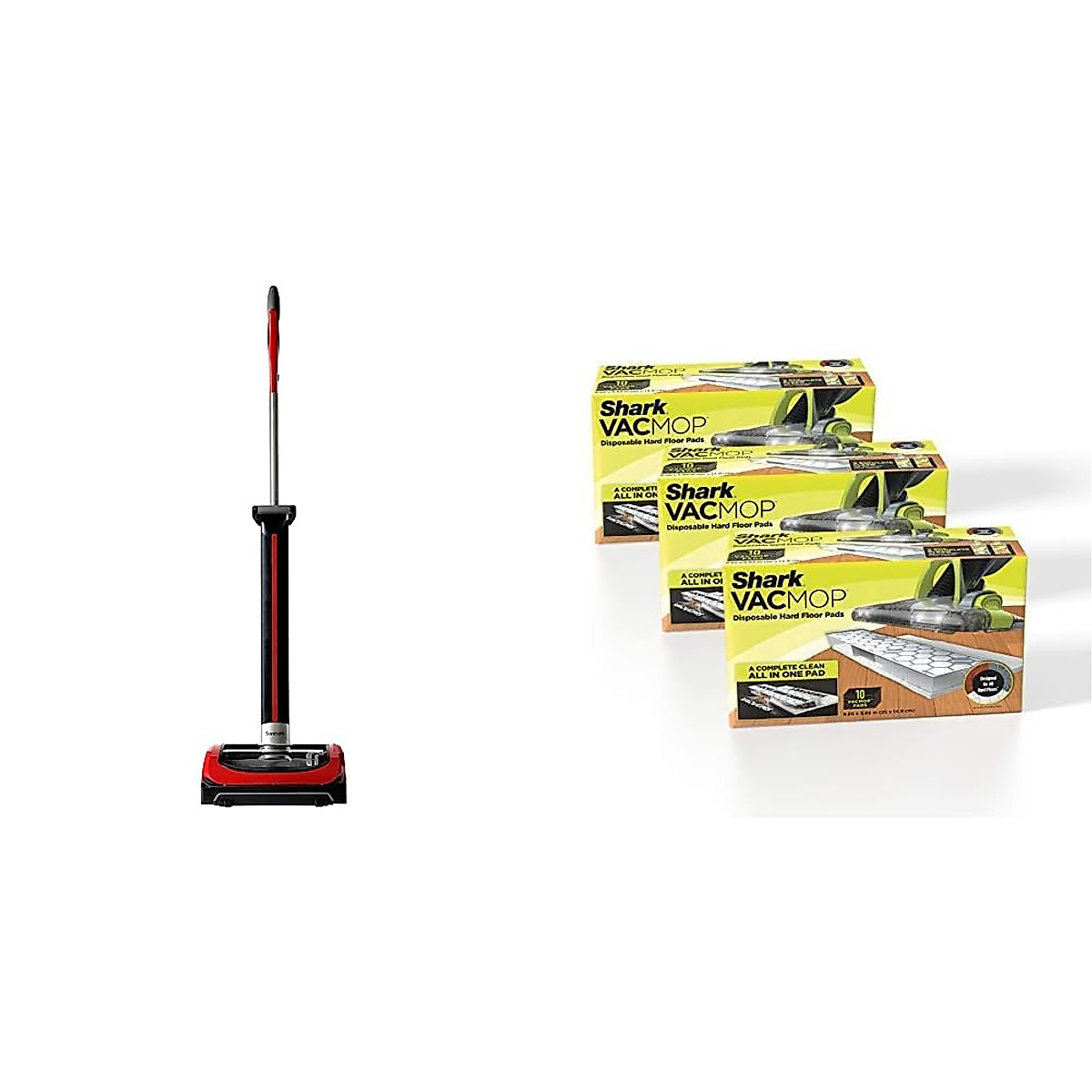 Sanitaire Tracer Cordless Vacuum SC7100A and Shark VACMOP Disposable Hard Floor Vacuum and Mop Pad Refills White, 10 Count (Pack of 3)