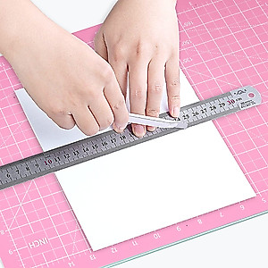 Self Healing Cutting Mat 18"x12" Non-Slip PVC Double Sided 5-Ply A3 Art Craft Rotating Mat, Rotary Cutting Mat for Quilting, Sewing Crafts Hobby Fabric Precision Scrapbooking Project(Pink/Purple)