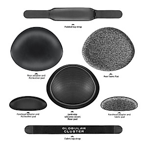 Globular Cluster Comfortable Kit Compatible with Meta Quest Pro-Soft and Bigger Forehead Pads and Rear Pads with Top Strap Added