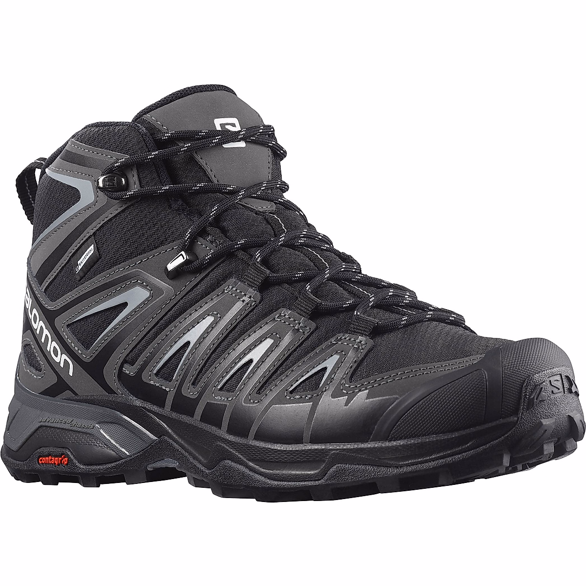 Salomon X Ultra Pioneer MID CLIMASALOMON Waterproof Hiking Boots for Men, Black/Magnet/Monument, 7